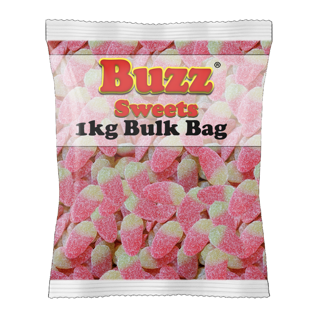Bulk 1kg Bags of Fizzy Wild Strawberries - Buzz Sweets UK