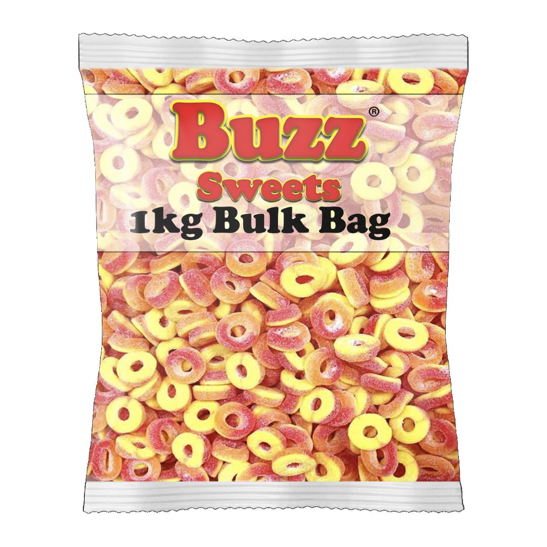 Bulk 1kg Bags of Peach Rings - Buzz Sweets UK