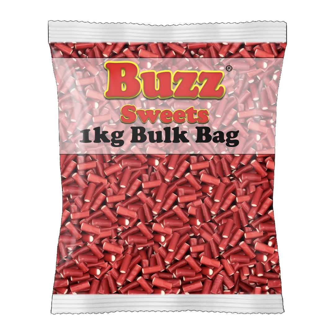 Bulk 1kg Bags of Mini Strawberry Pencils - Buzz Sweets UK